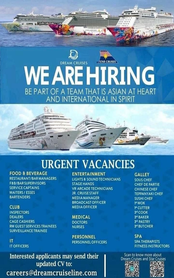 Dream Cruises Announces Waiter / Esses Job Opportunity - CaribDirect